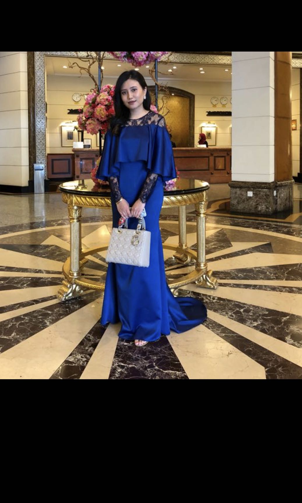 Blue lace dress, Women's Fashion, Muslimah Fashion, Dresses on Carousell
