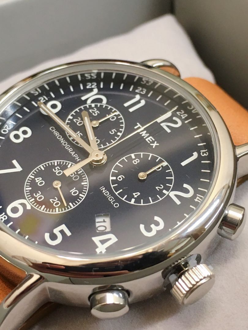 Timex Weekender Chrono watch 手錶 皮錶 天美時, 男裝, 手錶及配件, 手錶 - Carousell