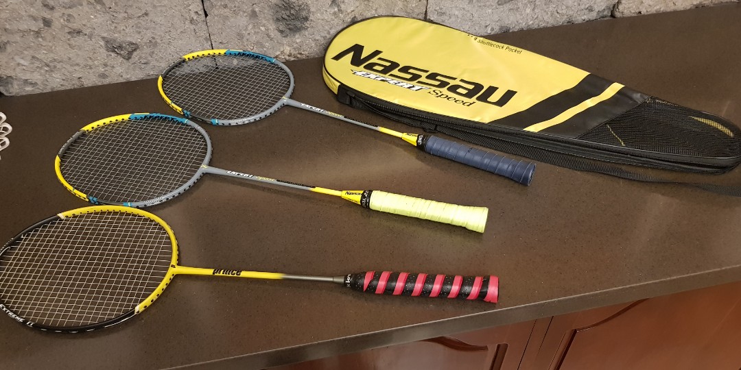3 Badminton Rackets Prince & Nassau, Sports Equipment, Fishing on Carousell