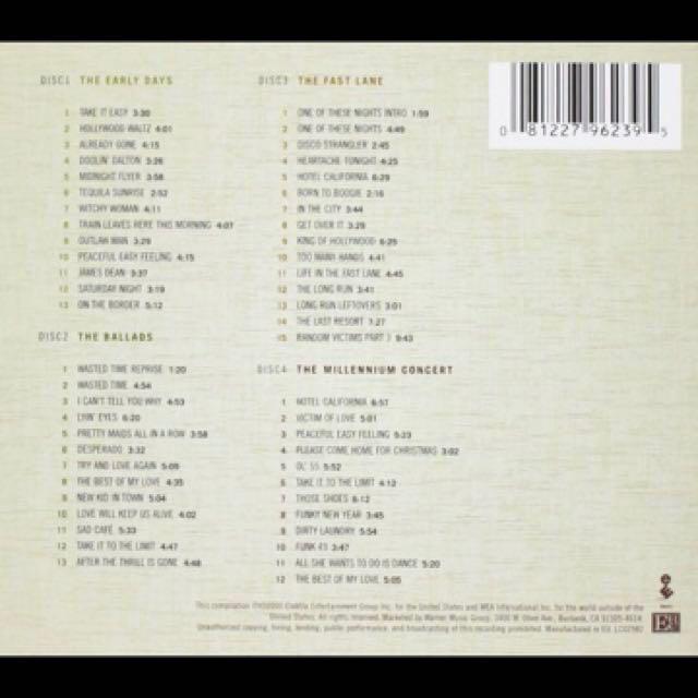 Eagles Selected Works 1972-1999 CD Boxed Set, Hobbies & Toys, Music ...