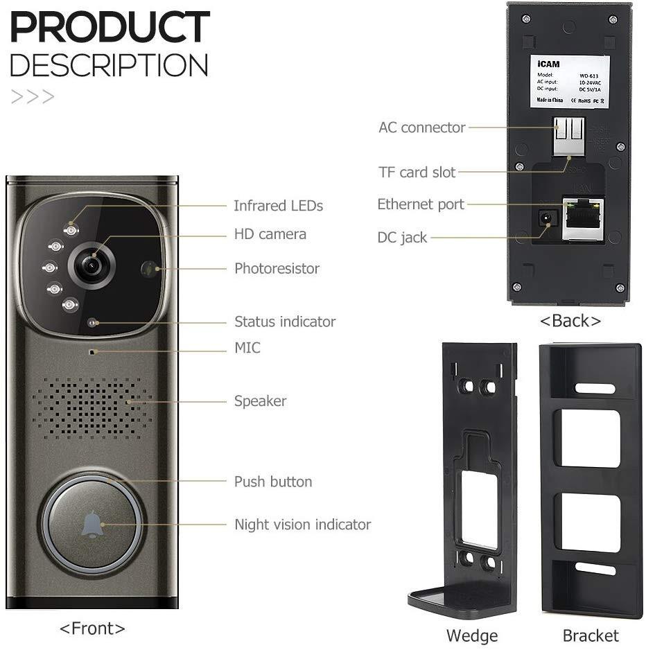 Elepowstar Wireless Video DoorBell with Chime, 1080P HD Smart Home ...