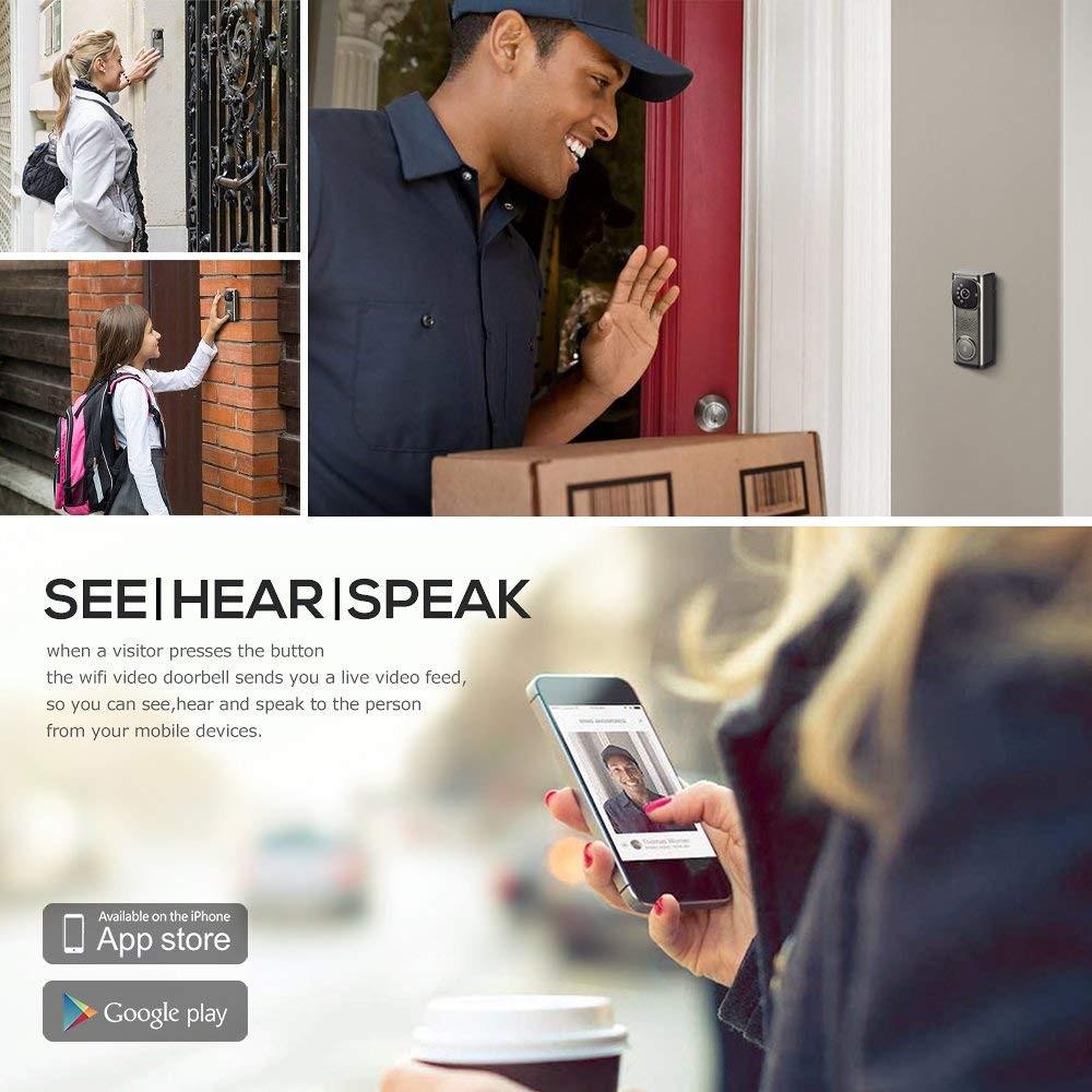 Elepowstar Wireless Video DoorBell with Chime, 1080P HD Smart Home ...