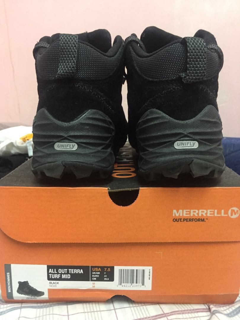 Merrell Terra Turf Mid Black, Men's Fashion, Activewear on Carousell