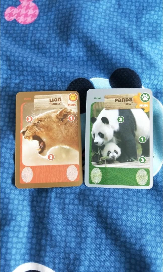 Ntuc animal card (EXTRA SILVER PANDA & GOLD LIONESS), Hobbies & Toys ...