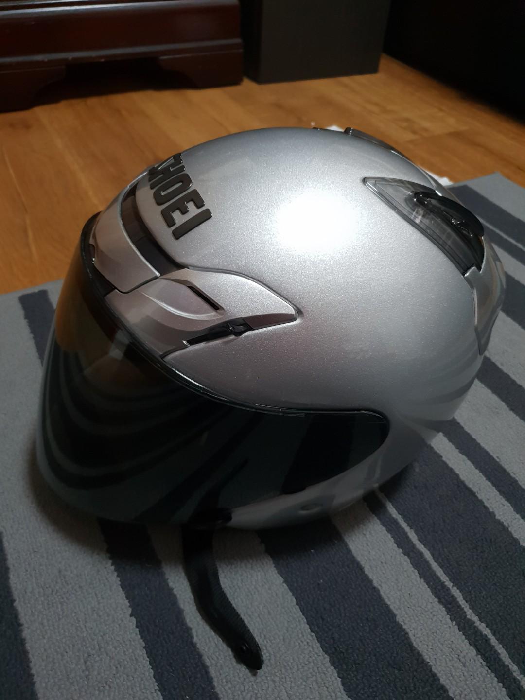 Shoei jforce 3 silver, Motorcycles, Motorcycle Apparel on Carousell