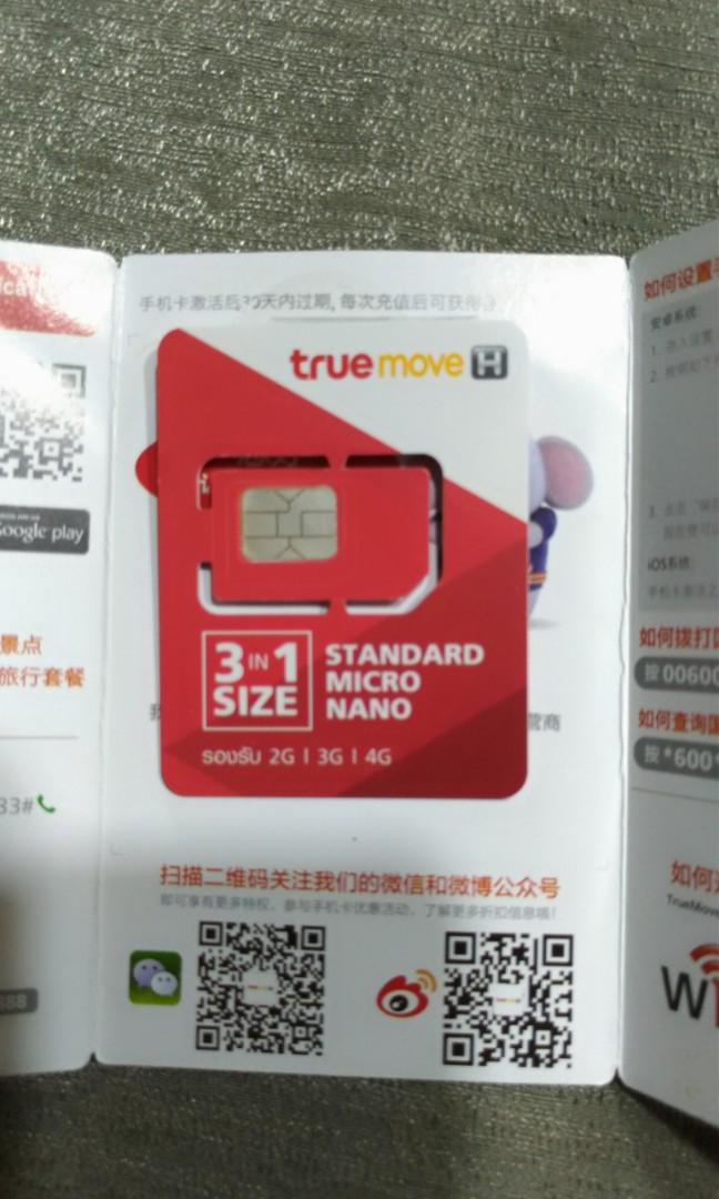 Thailand 8 days Truemove tourist SIM card, Mobile Phones & Tablets ...