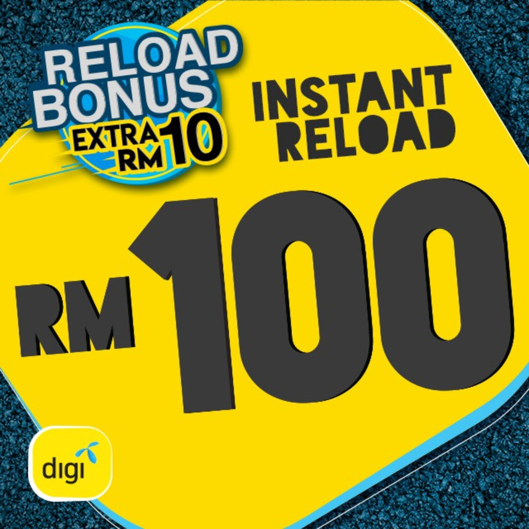 Digi Prepaid Reload RM50 / RM100 with extra 10% bonus credit, Mobile ...