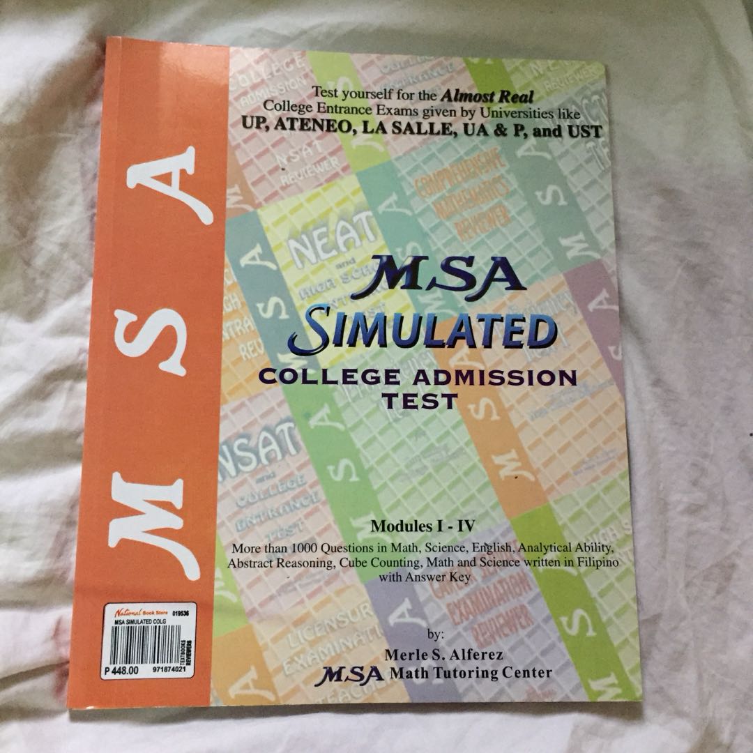 MSA Simulated College Admission Test (UPCAT, USTET, ACET, etc.) on ...