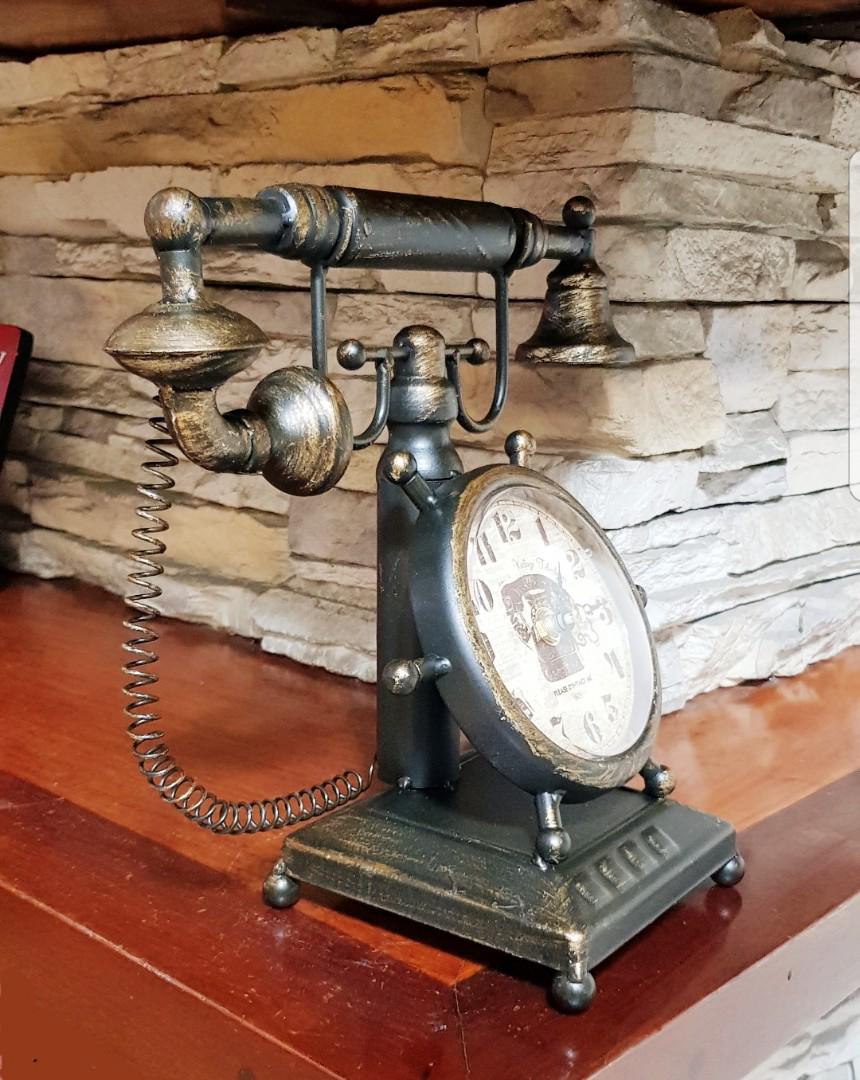Vintage Telephone Clock, Furniture & Home Living, Home Decor, Clocks on ...