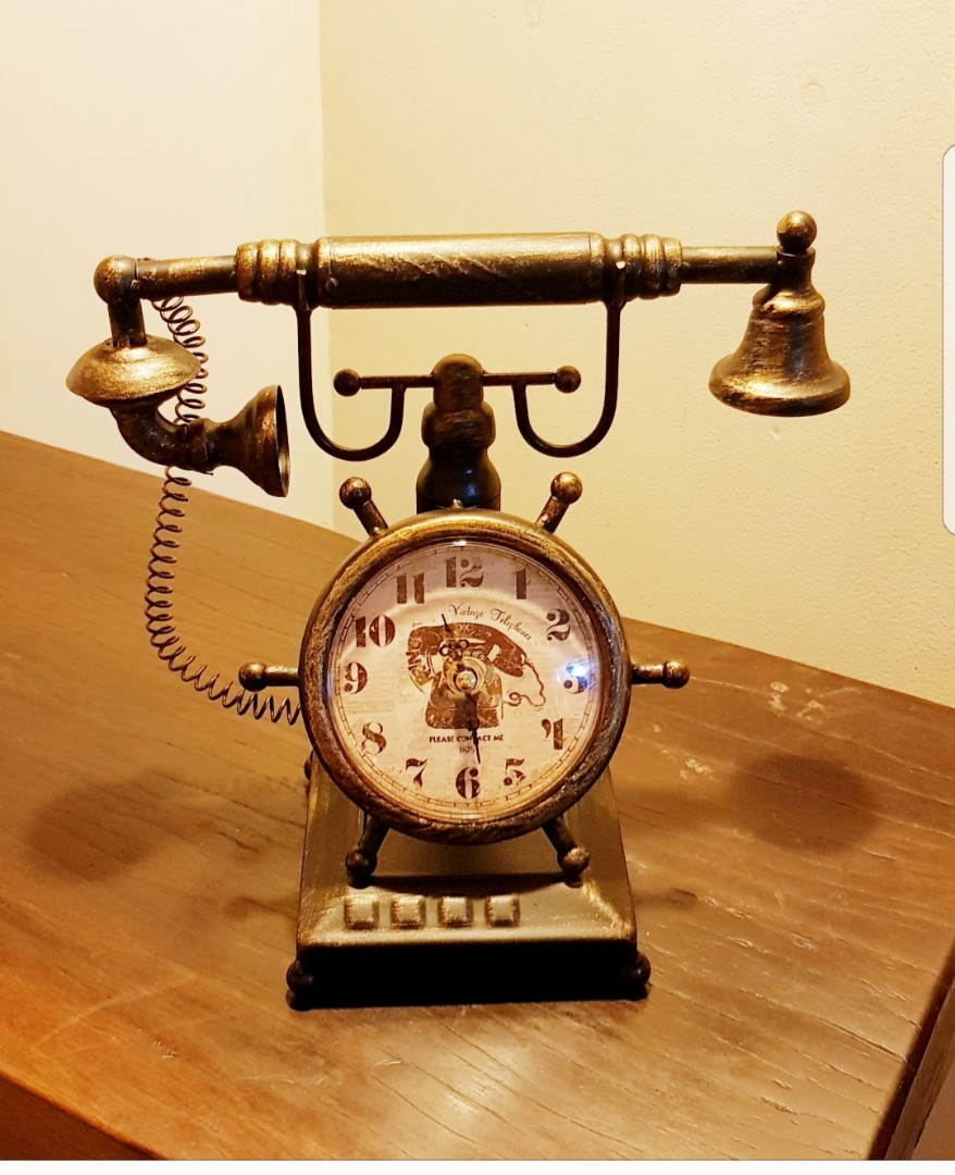 Vintage Telephone Clock, Furniture & Home Living, Home Decor, Clocks on ...