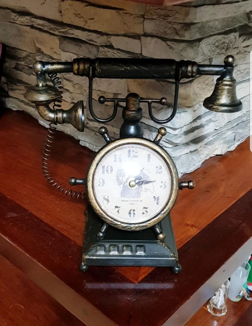 Vintage Telephone Clock, Furniture & Home Living, Home Decor, Clocks on ...
