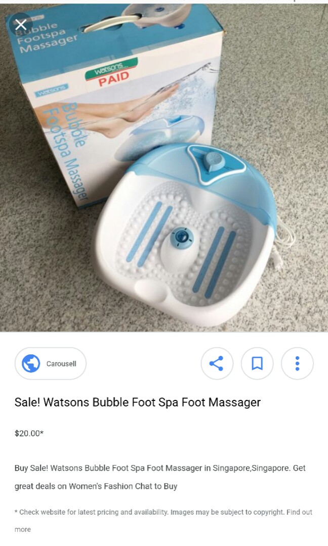 Watsons Bubble Foot Spa Machine, Beauty & Personal Care, Foot Care on ...