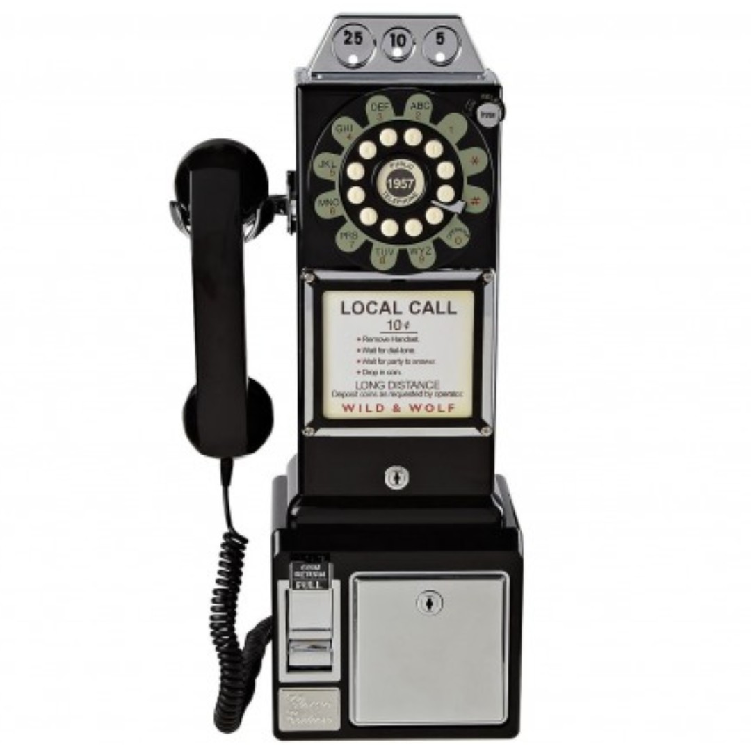 WILD & WOLF 1950s Retro American Diner Telephone, Furniture & Home ...
