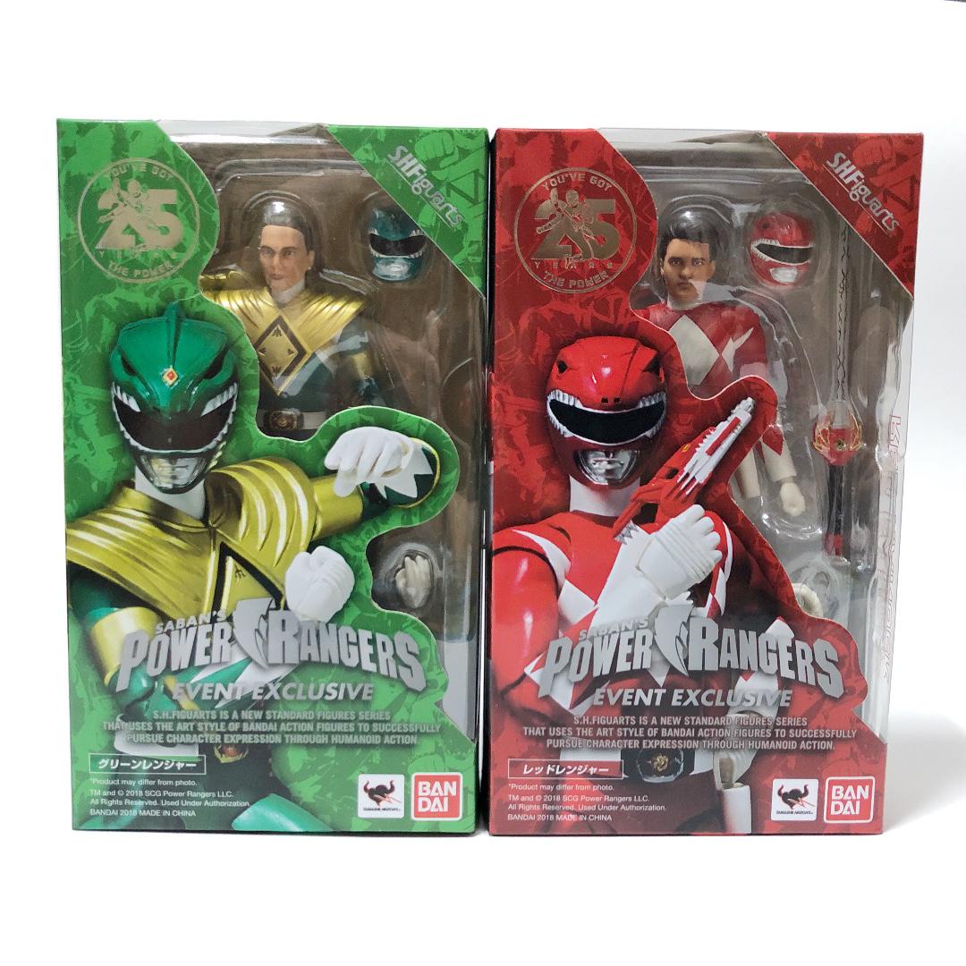 S.H.Figuarts SHF Mighty Morphin Red & Green Power Rangers SDCC ...