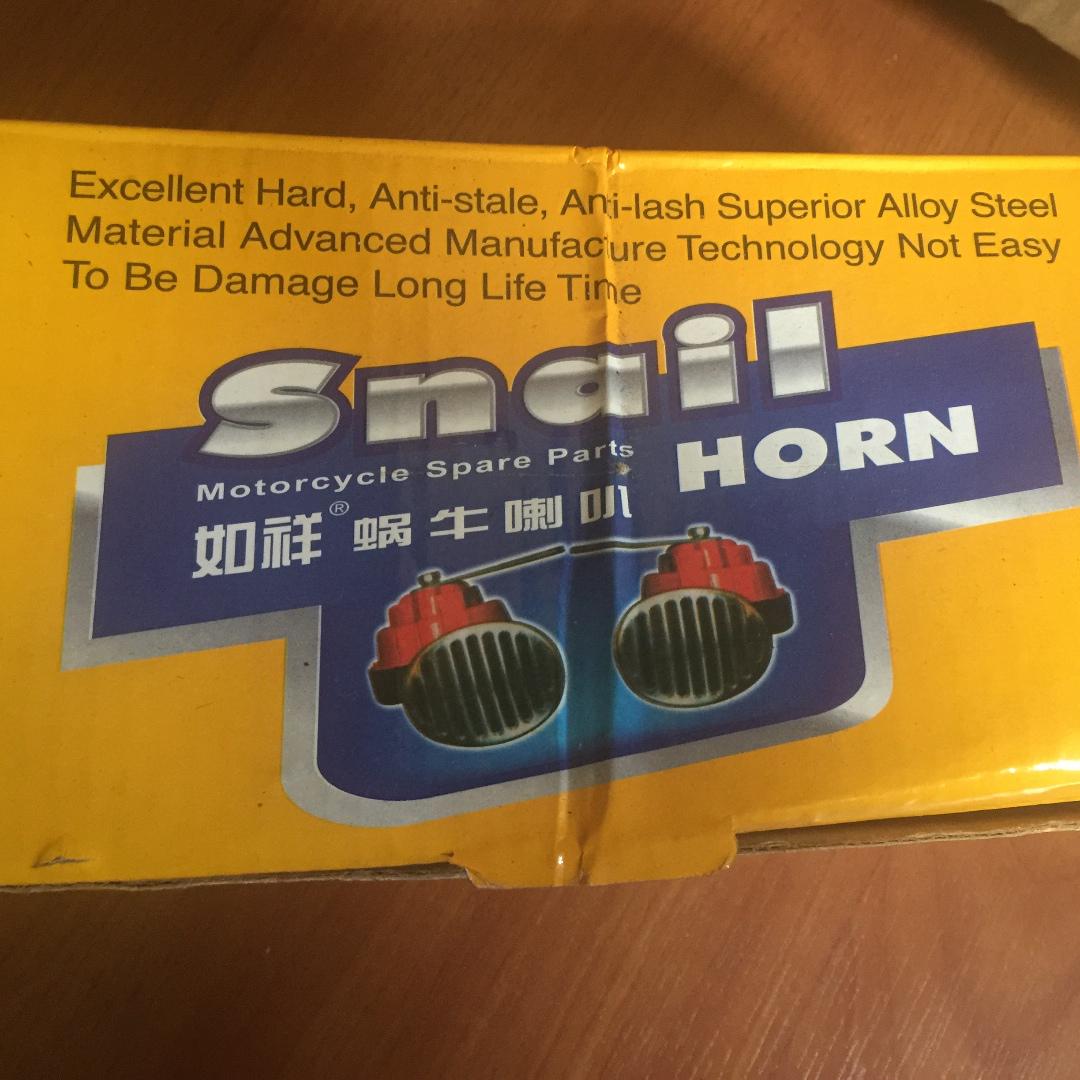 Snail horn for motorbike, Motorcycles, Motorcycle Accessories on Carousell