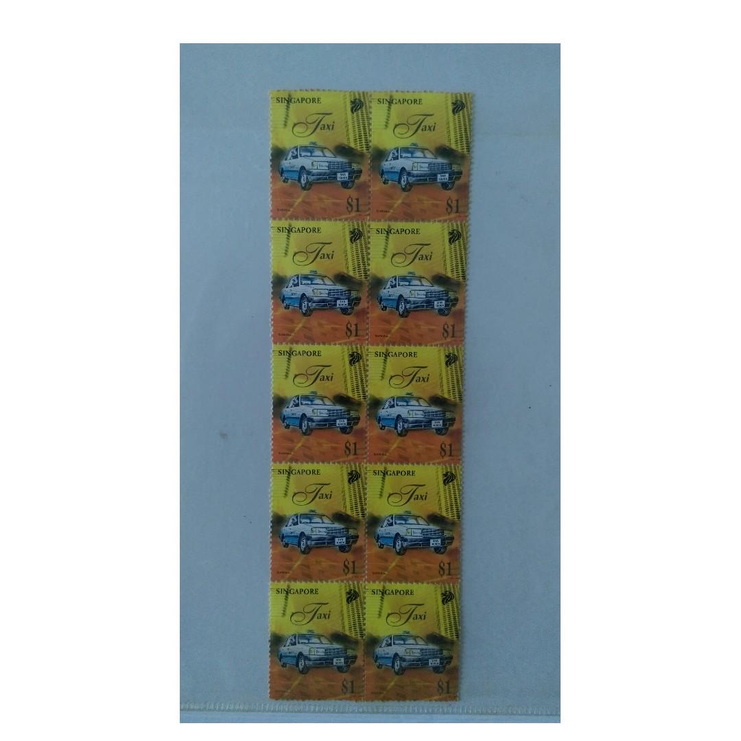 Vintage Stamp of Singapore Taxi – Mint and Uncut sheet of 10 stamps ($1 each), Hobbies & Toys ...