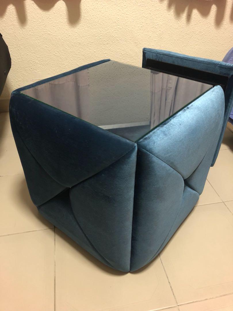 Blue Velvet Bedside Table, Women's Fashion, Bags & Wallets, Purses ...