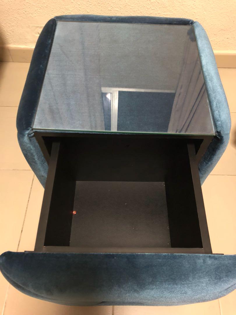 Blue Velvet Bedside Table, Women's Fashion, Bags & Wallets, Purses ...