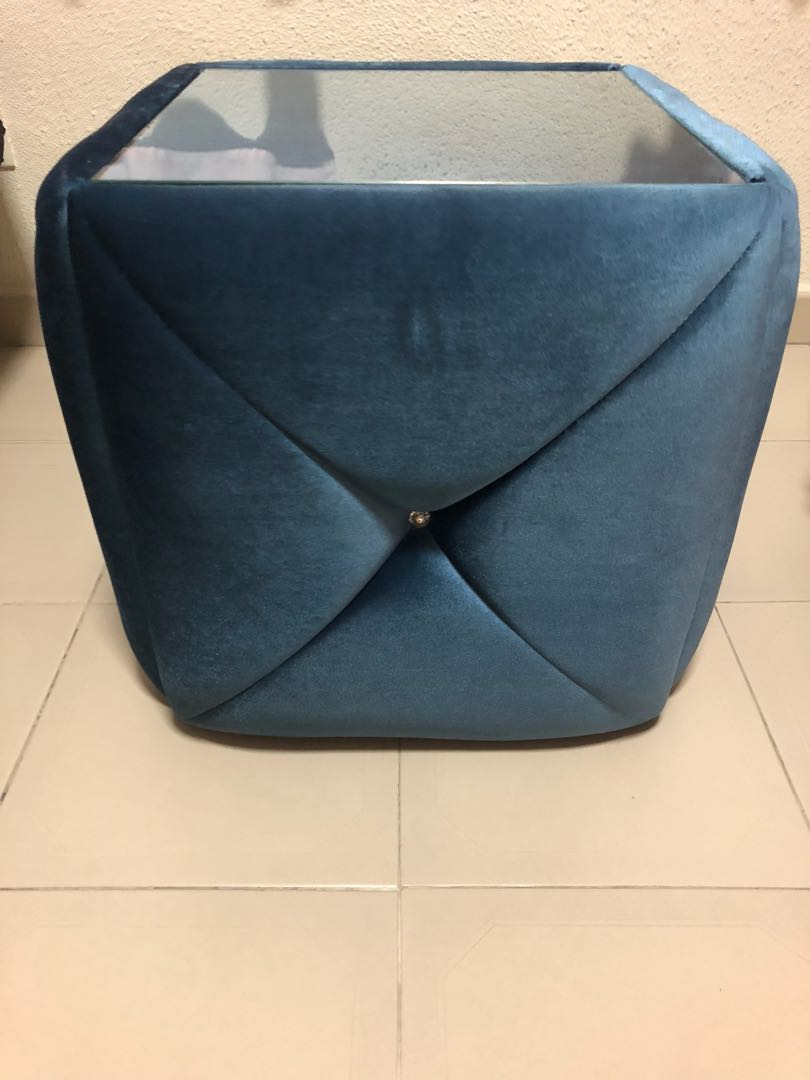 Blue Velvet Bedside Table, Women's Fashion, Bags & Wallets, Purses ...