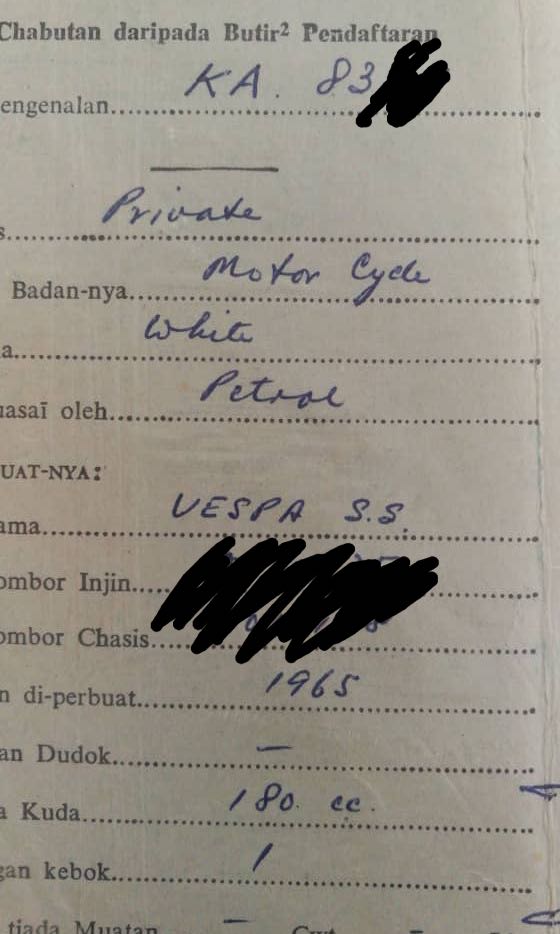 Geran lipat vespa super sport ss180, Motorbikes on Carousell