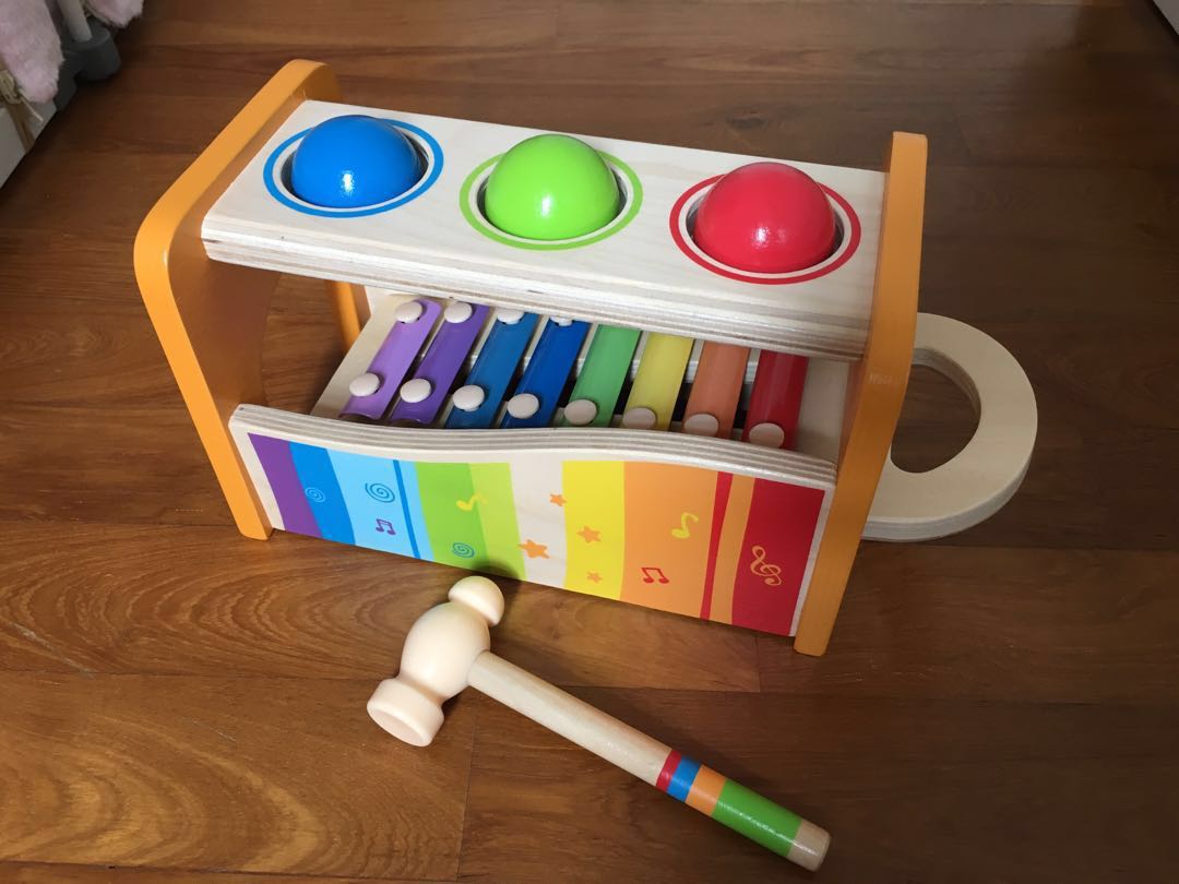 Hape Pound and Tap Bench with removable xylophone, Babies & Kids, Baby ...