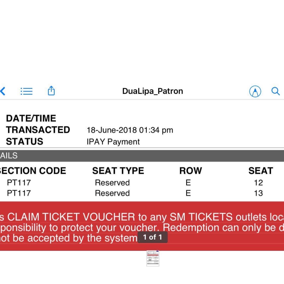 Patron Ticket - Dua Lipa Live in Manila, Tickets & Vouchers, Event ...