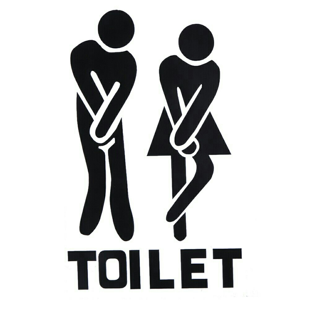 Removable Bathroom Door Wall Stickers Cartoon Man Woman Toilet Sign ...