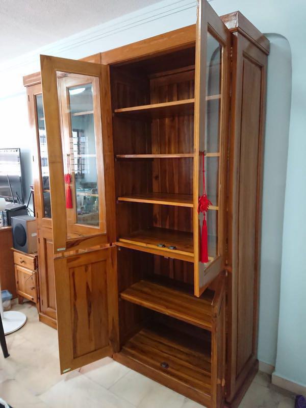 Solid Teak Wood Bookcase, Furniture & Home Living, Furniture, Shelves ...