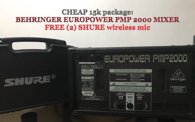 Behringer Europower PMP2000 Mixer with free wireless mics, Hobbies ...