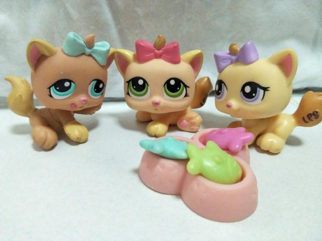 Littlest pet shop cat family set with fish, Hobbies & Toys, Toys ...