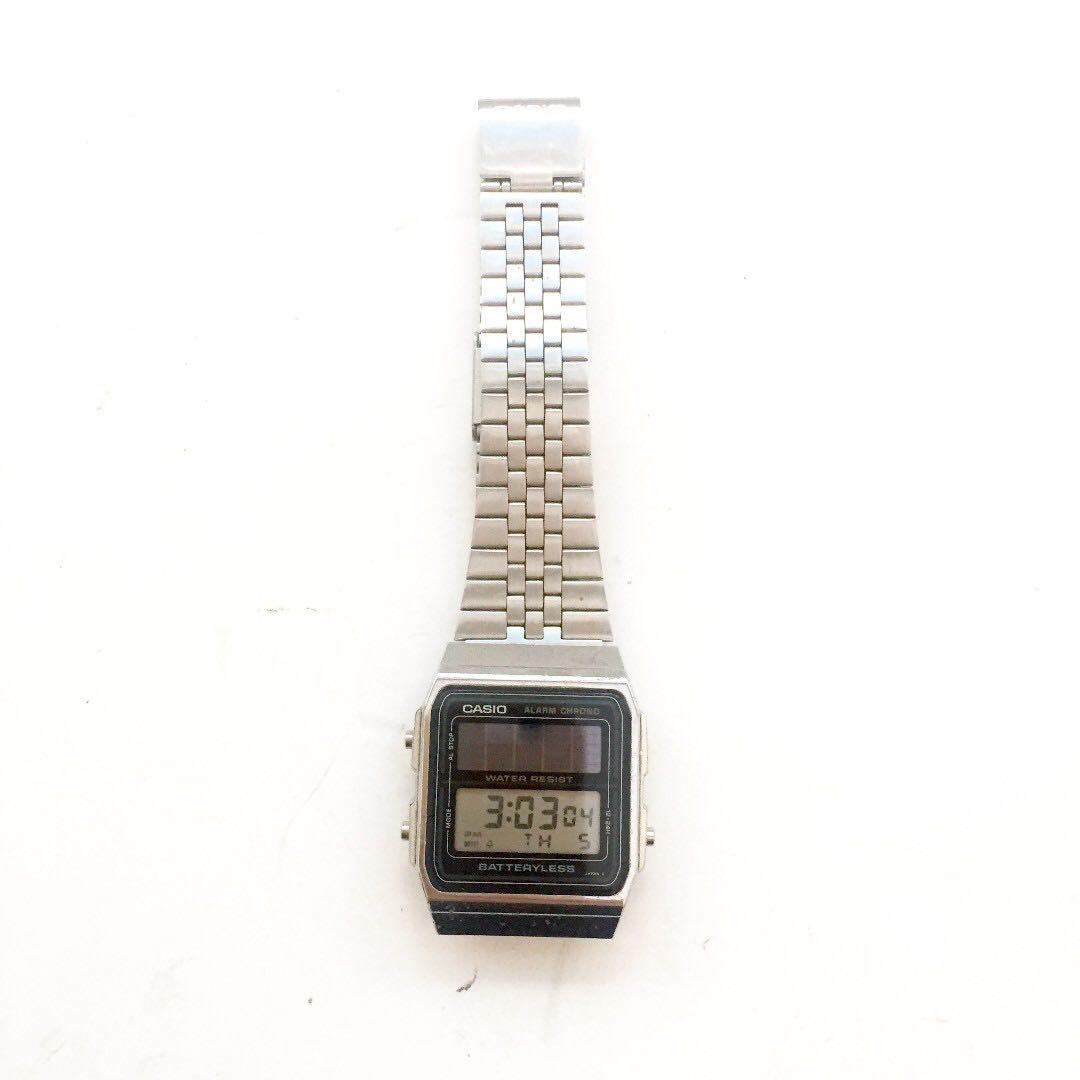 (Pending) Vintage CASIO 2505 AL-180 Batteryless Solar Stainless Steel ...