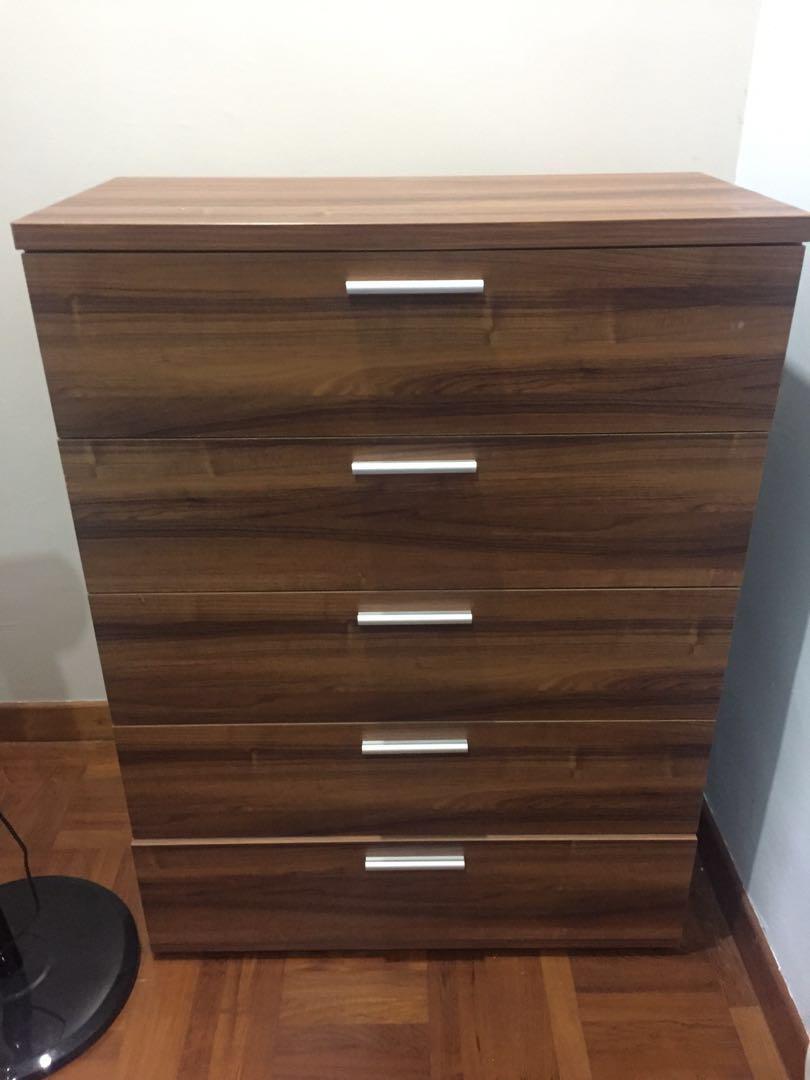 Vhive brown oat chest of drawers storage, Furniture & Home Living ...