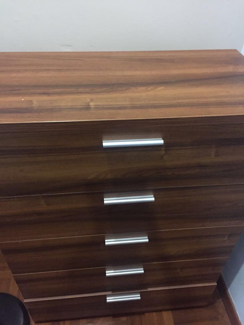 Vhive brown oat chest of drawers storage, Furniture & Home Living ...