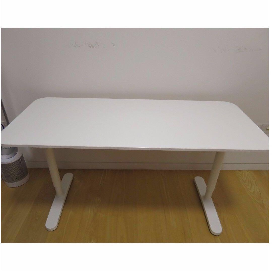 IKEA BEKANT White Office Desk 140cmx60cm, Furniture & Home Living ...