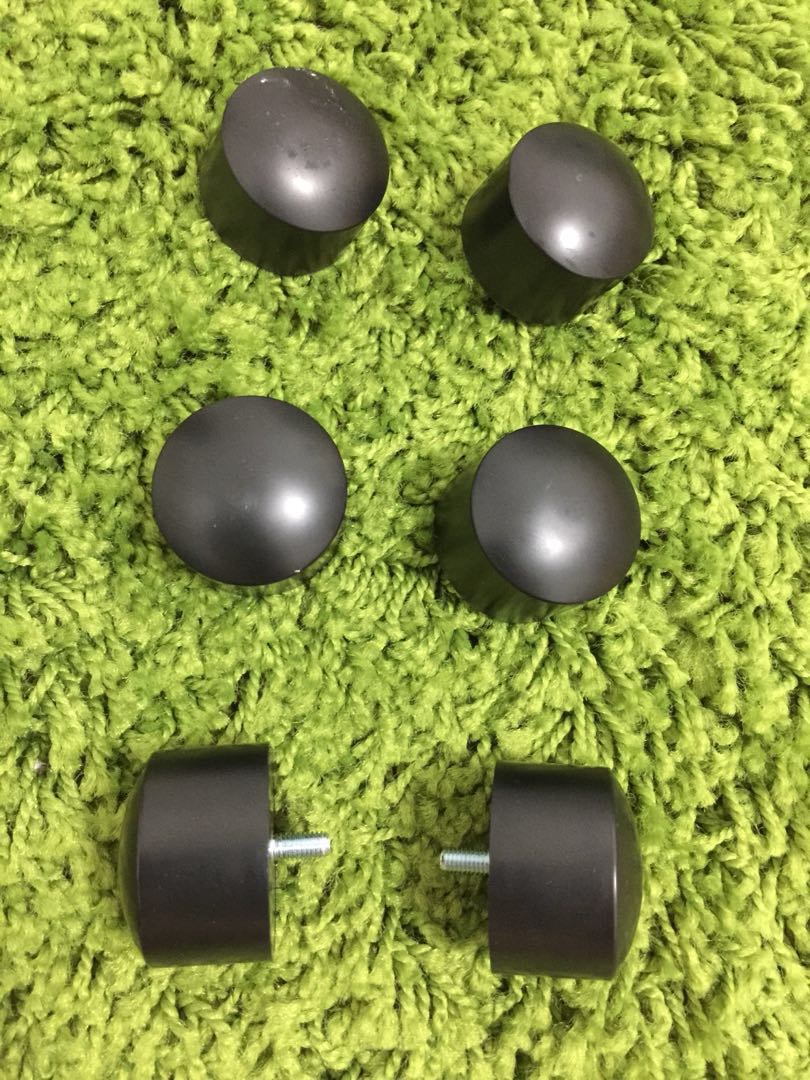 IKEA raffig finials curtain rod cap black 6pcs, Furniture & Home Living ...