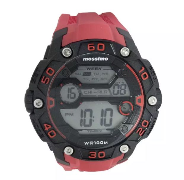 Mossimo The Michael Men Red Silicone Strap Digital Watch MS-1505G-RED ...