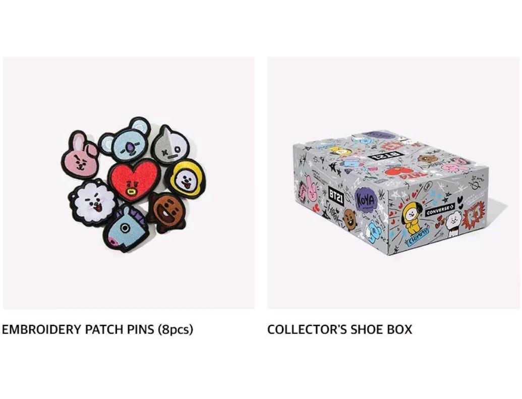 (PO) BTS Converse X BT21 Chuck Taylors all star black shoes, Bulletin ...