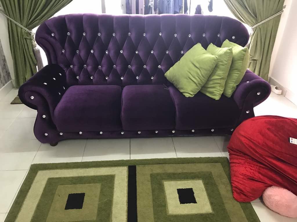 Set meja makan dan set sofa, Furniture & Home Living, Furniture, Sofas ...