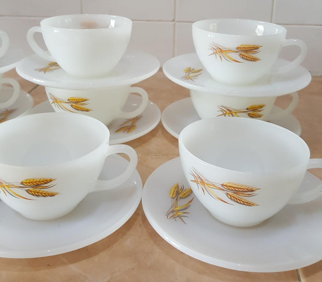 antique anchor hocking fire king tea set 9, Furniture & Home Living ...