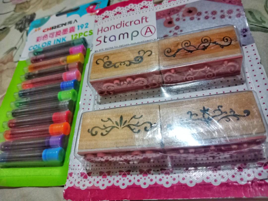 BUNDLE ART CRAFTS 3-IN-1 BORDER DESIGN STAMPS HANDICRAFT/FOUNTAIN PEN ...