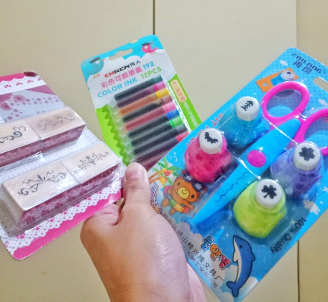 BUNDLE ART CRAFTS 3-IN-1 BORDER DESIGN STAMPS HANDICRAFT/FOUNTAIN PEN ...