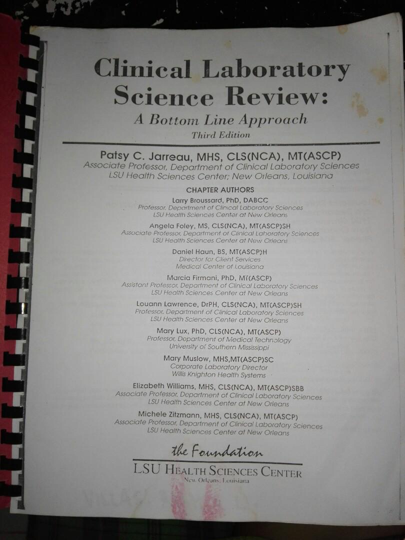 Clinical Laboratory Science Review: A Bottom Line Approach 3rd Edition ...