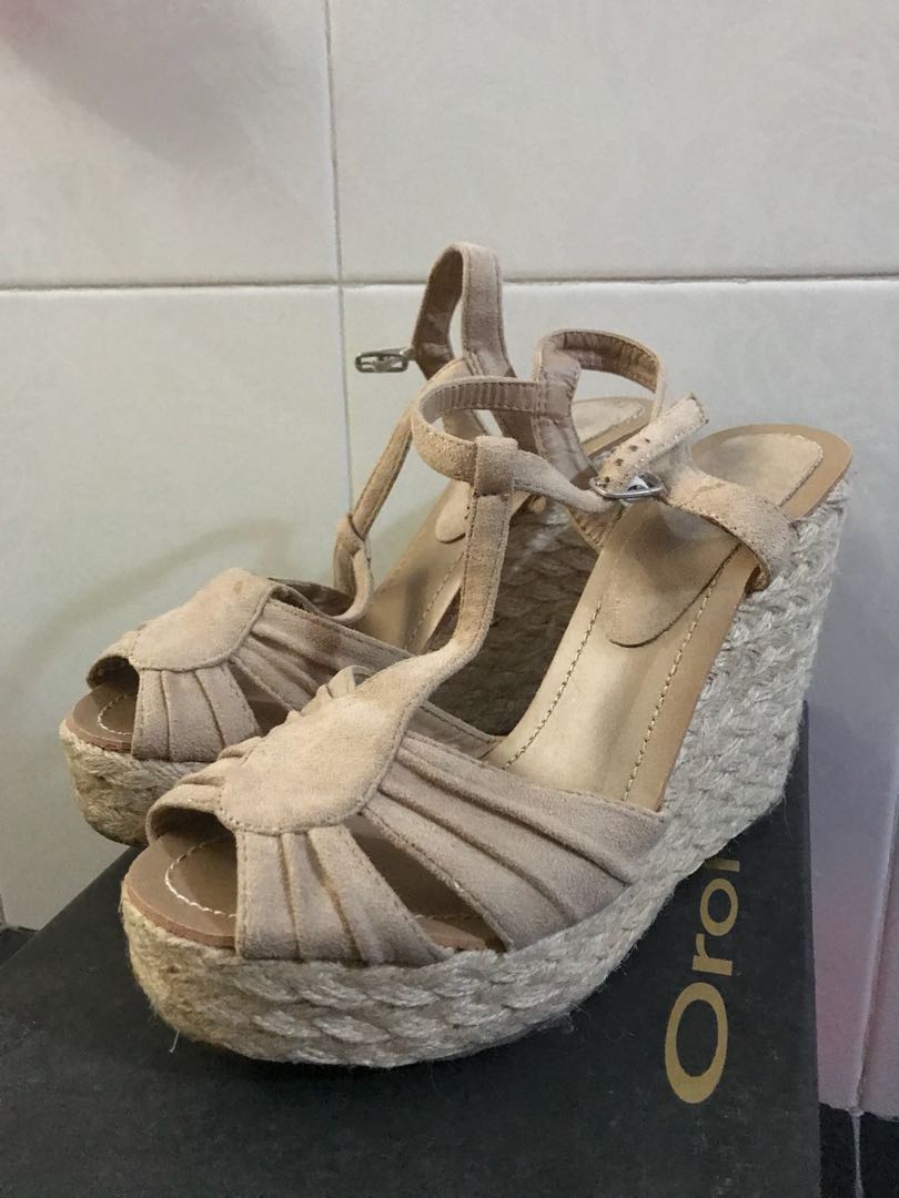 Free! Rubi Nude wedge used once then stored, Women's Fashion, Footwear ...