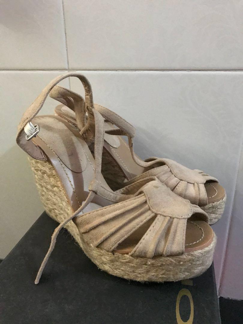 Free! Rubi Nude wedge used once then stored, Women's Fashion, Footwear ...