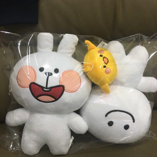 Telegram Line Friends Spoiled Rabbit 兔兔絨毛娃娃, 書籍、休閒與玩具, 玩具、公仔、桌遊在旋轉拍賣