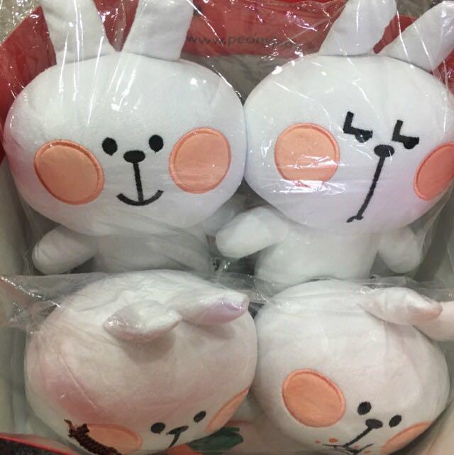 Telegram Line Friends Spoiled Rabbit 兔兔絨毛娃娃, 書籍、休閒與玩具, 玩具、公仔、桌遊在旋轉拍賣