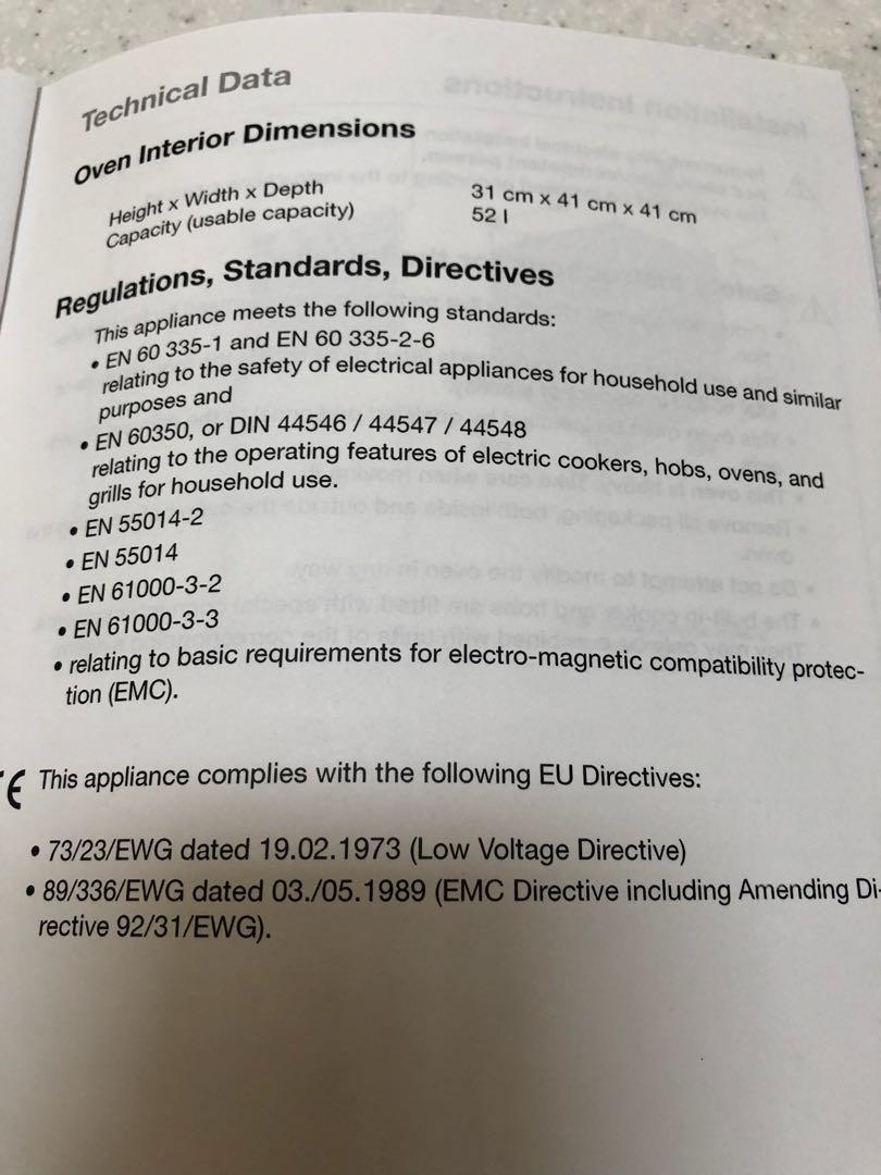 Unused Electrolux 52 litre built in oven EOB 3610, TV & Home Appliances ...