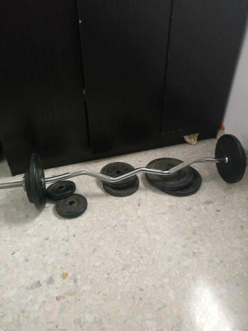 Weights with Bar, Sports Equipment, Exercise & Fitness, Weights ...