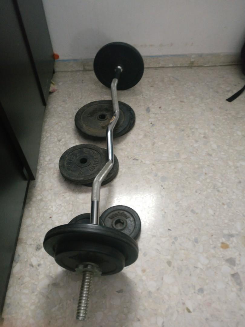 Weights with Bar, Sports Equipment, Exercise & Fitness, Weights ...