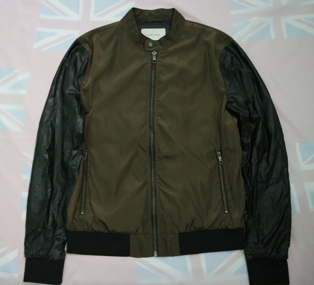 Zara man bomber jacket, Fesyen Pria, Pakaian di Carousell